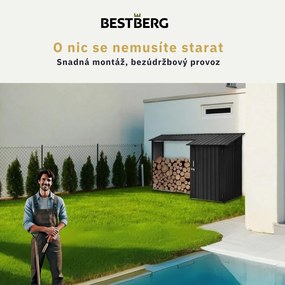 Zahradní dřevník BestBerg DD-3A / 2,8 m² / 270 x 105 x 158 cm / šedá