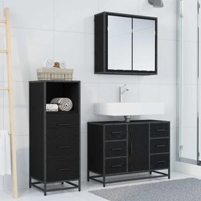 Sada koupelnového nábytku 3 ks Černý dub 80 x 33 x 60 cm 3402538
