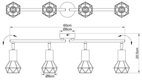 Globo 54802S-4AB - Bodové svítidlo XARA 4xE14/40W/230V