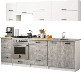 Kuchyňský set Olivia G2 2.4M bílá/beton