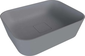 Polysan Banera - Umyvadlo na desku 50x35 cm, bez přepadu, bez otvoru pro baterii, matná šedá 14596.31