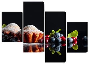 Vícedílný obraz Muffiny S Ovocem Nedostatek Nedostatek Přírodní plátno 80x50
