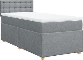 Box spring postel s matrací světle šedá 90x200 cm textil 3286577