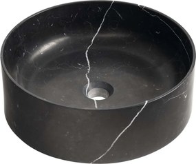 Sapho Blok - Umyvadlo na desku průměr 40 cm, bez přepadu, bez otvoru pro baterii, matný černý Marquin 2401-52