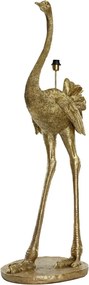 Bronzová antik stojací lampa pštros Ostrich bronze - 62*50*146 cm / E27
