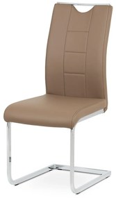 AUTRONIC Jídelní židle latte koženka / chrom