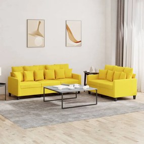 2dílná sedací souprava s poduškami světle žlutá textil 3201669