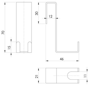 Gedy Gedy, THOR uchycení na zástěnu pro stěrku, černá mat, 562614
