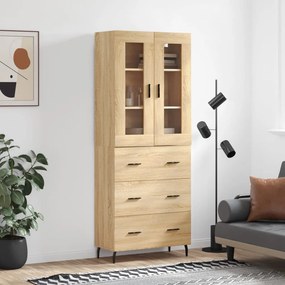 Skříň highboard dub sonoma 69,5 x 34 x 180 cm kompozitní dřevo 3198420