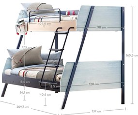 Čilek Studentská patrová postel (90x200-120x200 cm) Trio