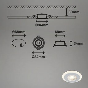 Briloner 7039034-SADA 3xLED Koup podh svítidlo 3xLED/5W/230V IP44 matný chrom