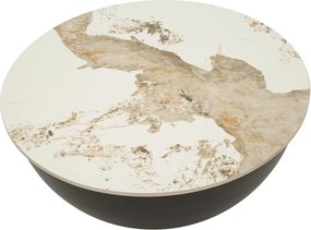 Hnědý kovový kulatý konferenční stolek ø 73 cm Glam – Mauro Ferretti