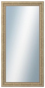 DANTIK - Zarámované zrcadlo - rozměr s rámem cca 50x100 cm z lišty KŘÍDLO malé stříbrné patina (2775)