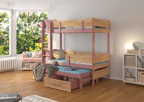 Třípatrová postel pro tři osoby ETAPO 180x80