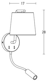 Zambelis H57 nástěnné LED svítidlo černé, 1xE27, 3W, 28cm