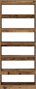Knihovna 6 úrovní 80 x 30 x 198 cm Kompozitní dřevo Staré dřevo 3333921