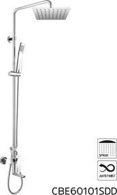 Mereo Mereo, Nástenná baterie Dita 150mm se sprch.soupravou,otoč.ramínkem, ruční a talíř.sprchou slim 200x200mm, CBE60101SDD