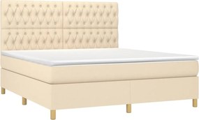Box spring postel s matrací krémová 180x200 cm textil 3142598