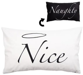 Povlak na polštář s nápisy Naughty a Nice z Beautiful Christmas – 30x50 cm