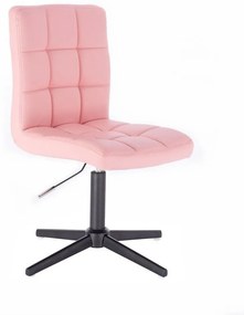 LuxuryForm DESIGN Otočná židle TOLEDO na černém kříži - růžová