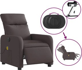 Elektrické masážní polohovací křeslo tmavě hnědé textil 3206695