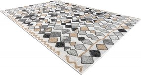 Kusový koberec Cooper Sisal Diamonds 22217 ecru/black – na von aj na doma, 160x220, šedá, chodba / predsieň, Dywany Łuszczów