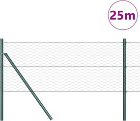 Hexagonální kotvení plotu 25 x 0,6 m Ocel potažená PVC Zelená 3352666