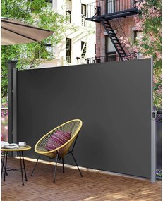 Boční sluneční clona, sluneční clona na balkon, terasu, 160x400 cm, šedá