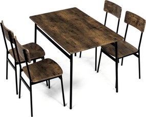 Jídelní set CORTINA 1+4 - old wood 2 / černé kovové nohy