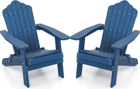 Costway Sada 2 židlí Adirondack skládací židle Adirondack odolná