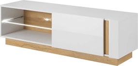 TV stolek Arco G – bílý lesk, 138 cm