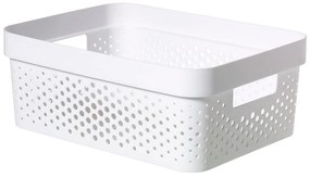 Bílý úložný košík Curver Infinity Dots, 11 l