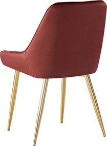 Jídelní židle, bordó Velvet látka/gold chrom-zlatý, PERLIA