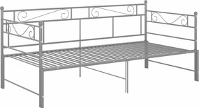 Rám vysouvací postele/pohovky šedý kovový 90 x 200 cm 324772
