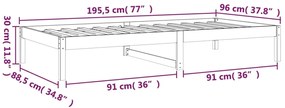 Válenda šedá 90 x 190 cm Single masivní borové dřevo - Default Title