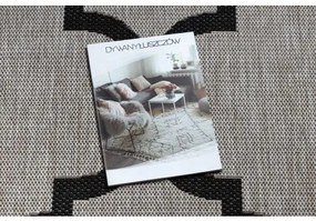 Dywany Luszczow Kusový koberec SIZAL FLOORLUX 20608 Marocká mřížka stříbrný / Černá Rozměr koberce: 140 x 200 cm