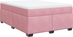 Box spring postel s matrací růžová 140x200 cm samet 3285292