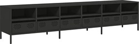 TV skříňka černá 202x39x43,5 cm ocel válcovaná za studena 3307155