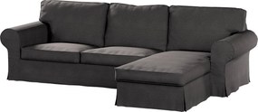 Potah na pohovku IKEA Ektorp 2-místná s lenoškou barva šedá látka pletený vzor