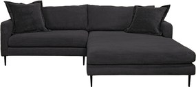 XXXLutz ROHOVÁ SEDAČKA, textil, černá P & B - Sedací soupravy - 002330003420