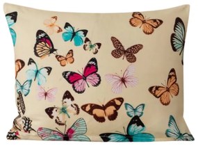 Flanelový povlak na polštář VIVA BUTTERFLY 40x50 cm, krémový