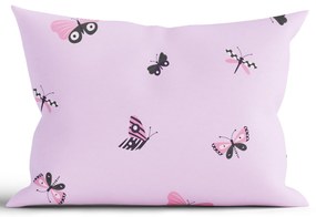 MK Lůžkoviny Bavlněný povlak na polštář Renforcé 50 x 70 cm - Motýlci růžové