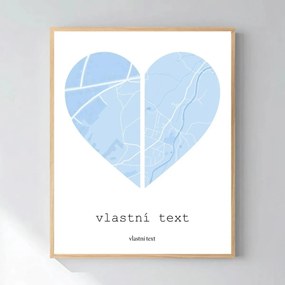 Personalizovaný magický fotoobraz v rámu - 50x70 - Dvě místa, jedno srdce