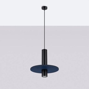 Tmavě modré/béžové kovové závěsné svítidlo ø 30 cm Olisa – Sollux