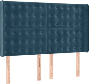 Box spring postel s matrací a LED tmavě modrá 140x190 cm samet 3139803