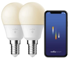 Set 2 ks smart stmívatelných LED žárovek NORDLUX s úpravou barvy světla E14 BT