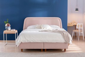Pudrová postel s úložným prostorem a s čelem LUNA Arche, 160x200