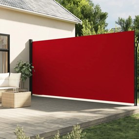 Zatahovací boční markýza červená 220 x 500 cm,  4004477