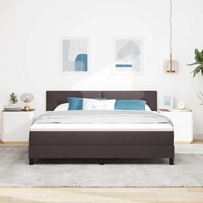 Postel s boxspringem s čelo Tmavě hnědá 180 x 200 cm textil 3338709