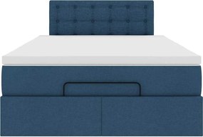 Osmanský rám postele s matrací modrá 120x190cm textil 3311614
